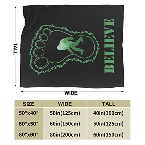 FEILUOKE Funny Bigfoot Sasquatch Blanket Super Soft and Comfortable Warm Flannel Throw Blanket Sofa Bedroom Bed Blanket Adult Children 60x50 Inches