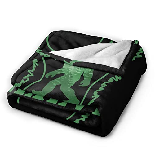 FEILUOKE Funny Bigfoot Sasquatch Blanket Super Soft and Comfortable Warm Flannel Throw Blanket Sofa Bedroom Bed Blanket Adult Children 60x50 Inches