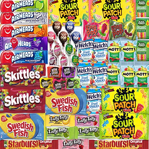 Sour Candy Gift Assorted (50 Count) with Sour Patch, Skittles, and More by Stuff Your Sack
