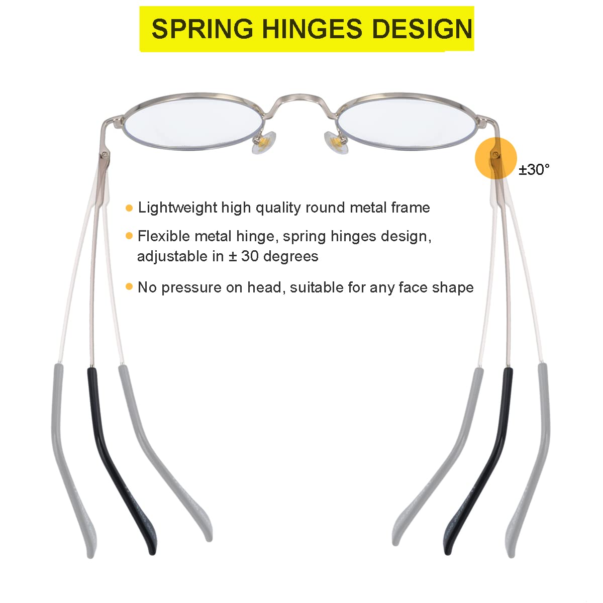 JOVAKIT Retro Round Blue Light Blocking Glasses for Women Men Circle Clear Lens Glasses Non-prescription Metal Frame Eyewear (Silver)