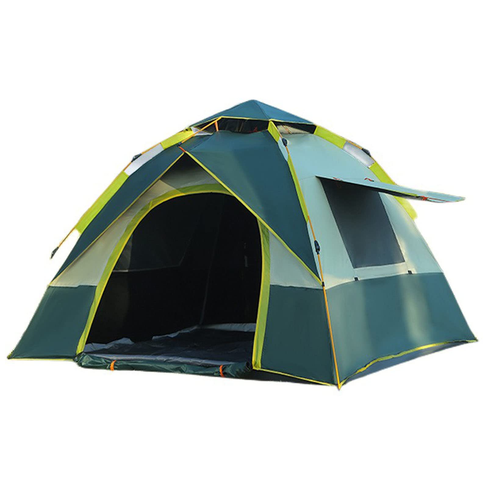 Camping Tent - 2-4 Person Easy Pop Up Tent with 2 Doors & 2 Windows,Waterproof Instant Tent,Lightweight & Portable Family Tents for Outdoor Camping, Hiking & Traveling (Green,3-4 People)