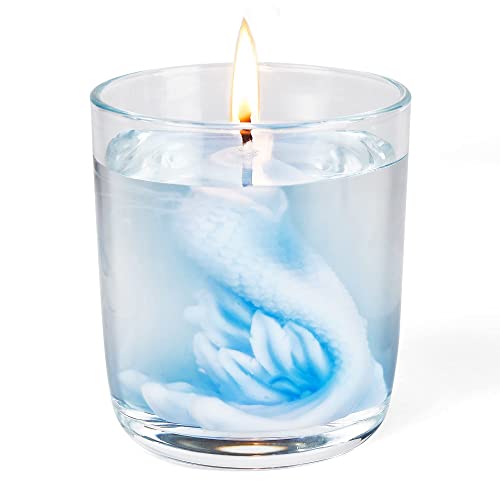 Scented Candle,Gift for Women,Natural no Toxic Jelly Gel Organic Jasmine Scented Candle,Amber and Soy Wax Mermaid Jar Candle for The Family for Decoration,Birthday Gift Idea,7.07 oz