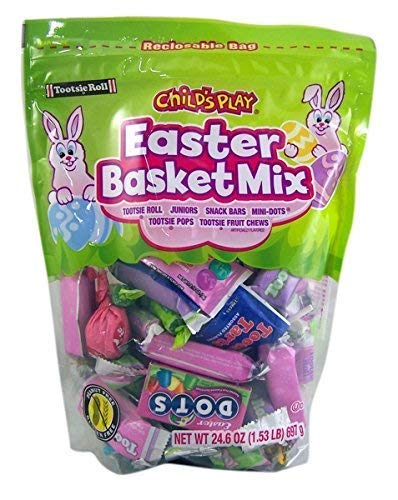 Tootsie Roll Childs Play Easter Basket Bulk Individually Wrapped Candy Assortment Mix in Resealable Bag, 24.48 oz