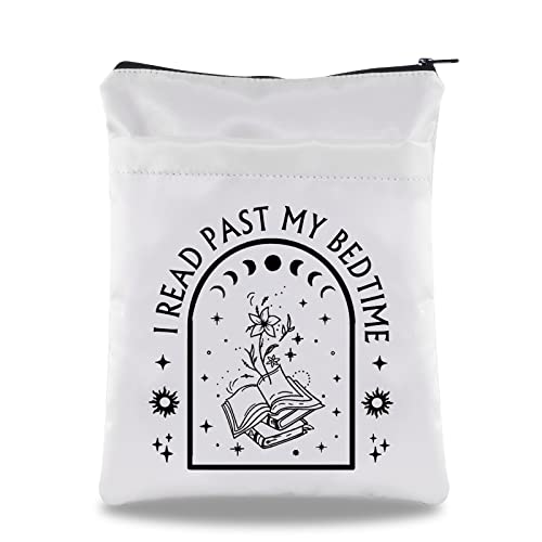 G2TUP Book Lover Gift I Read Past My Bedtime Book Sleeve Bookish Bookworm Book Covers Librarian Gift Book Nerd Gift Reader Zipper Book Protector (I Read Past My Bedtime BS)