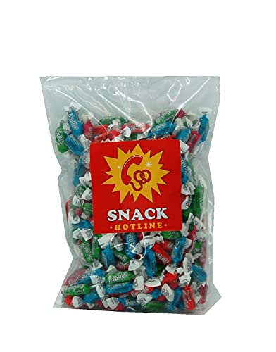 Tootsie Roll Frooties Famous 4 Flavors Variety Bag - Blue Raspberry-Fruit Punch-Green Apple-Strawberry - 28oz - 1.75Lbs of Bulk Candy Individually Wrapped Taffy - Snack Hotline