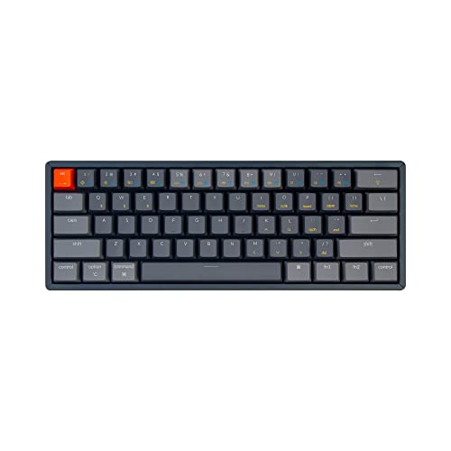 Keychron K12 60% Layout Bluetooth Wireless/Wired Hot-swappable Mechanical Keyboard with Optical Red Switch, Compact 61 Keys RGB Backlit Keyboard Aluminum Frame Compatible with Mac Windows
