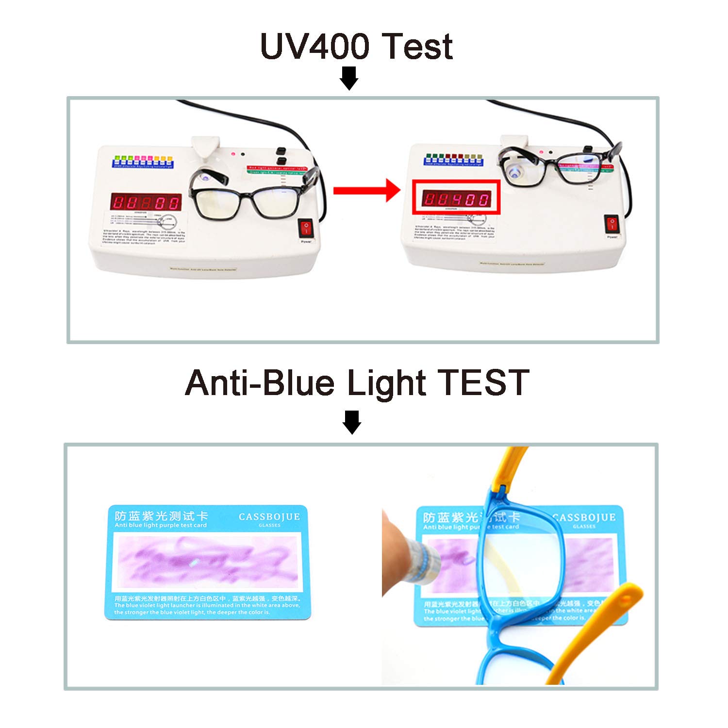 AHXLL Kids Blue Light Blocking Glasses 2 Pack, Anti Eyestrain & UV Protection, Computer Gaming TV Phone Glasses for Boys Girls Age 3-9 (Transparent Purple+ Transparent Pink)