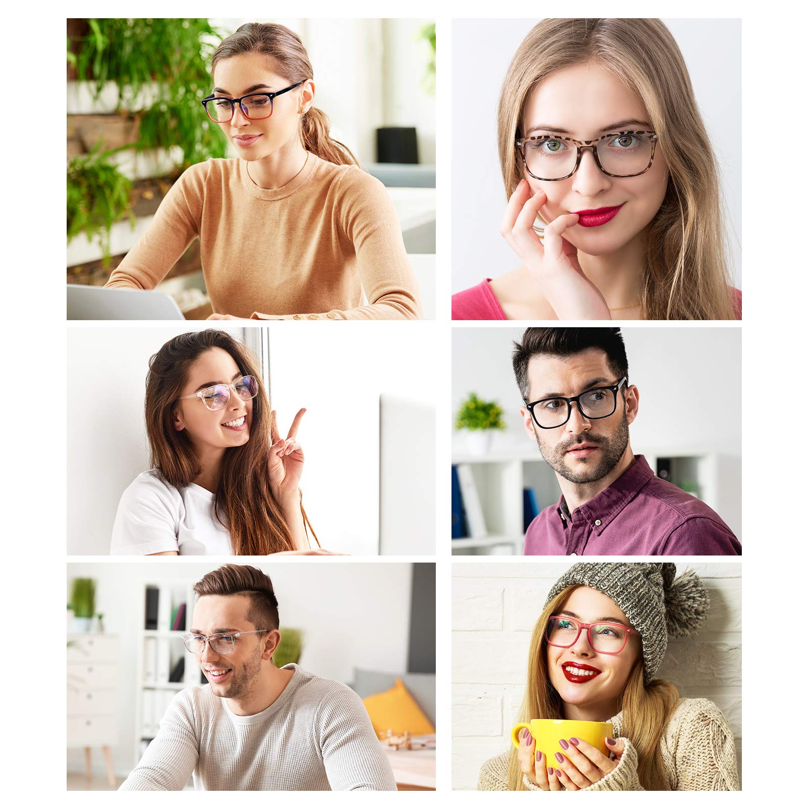 MIGSIR Blue Light Blocking Glasses for Computer Gaming, Fashion Fake Anti Eye Strain Eyeglasses for Women Men
