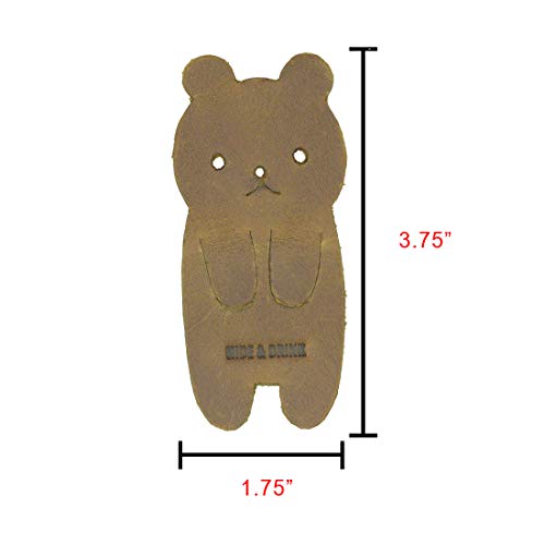 Hide & Drink, Leather Cute Teddy Bear Bookmark (2 Pack), Bookworm Gifts, Book Lover Accessories, Handmade Includes 101 Year Warranty :: Multicolor Earth