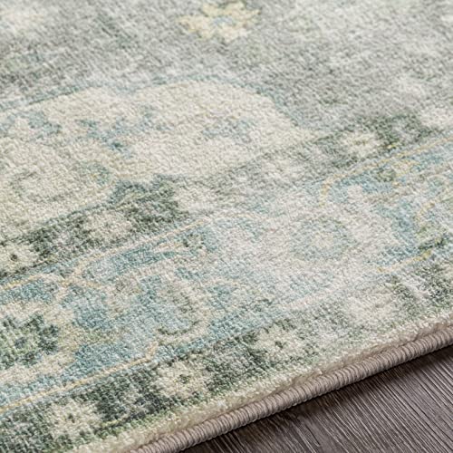Mark&Day Area Rugs, 8x10 Heiereind Traditional Sage Area Rug Green Gray Blue Carpet for Living Room, Bedroom or Kitchen (7'6" x 9'6")