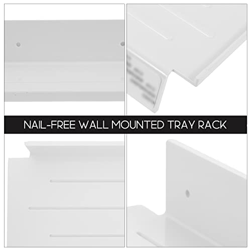 Cabilock Plastic Wall Rack Wall-Mounted Corner Wall Shelf Storage Rack Bathroom Wall Organizer Toilet Hanging Small Shelf for Wall Shelf Rattan Wall Shelf White Floating Shelves