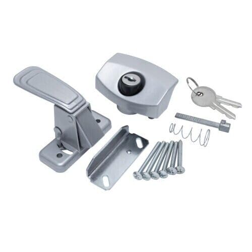 Camper Locking Entry Door Handle. Silver Lock Latch Pop Up RV Trailer New
