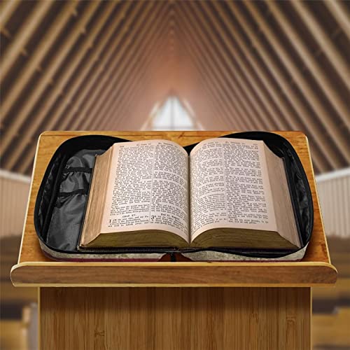 GLENLCWE Retro Style Boho Aztec Bible Bag Bible Cover for Women and Men Bible Bag with Pocket Durable Zipper Bible Holder Bag Carrying Case Portable