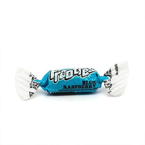 Bulk Blue Raspberry Flavor Tootsie Roll Frooties Chewy American Taffies Candy Individually Wrapped In Resealable Assortit Bag 5 Lb 735+pcs (80-Oz) - Made In USA