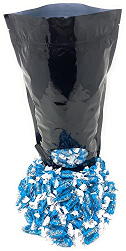 Bulk Blue Raspberry Flavor Tootsie Roll Frooties Chewy American Taffies Candy Individually Wrapped In Resealable Assortit Bag 5 Lb 735+pcs (80-Oz) - Made In USA
