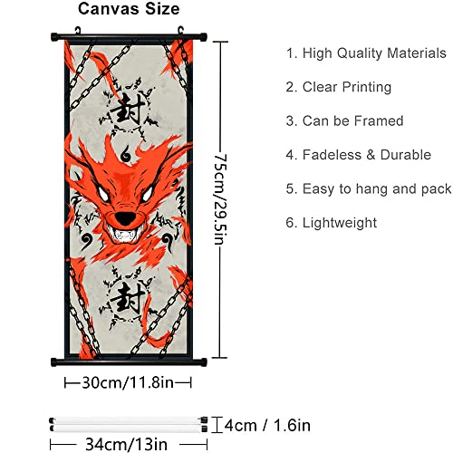 XimuDes Anime Poster for Home Decoration, 11x29 Inch Scroll Wall Hanging Canvas Art
