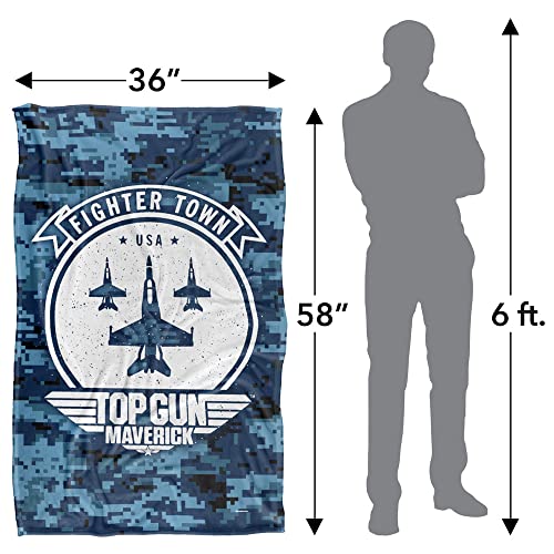 Top Gun: Maverick Blanket, 36"x58" Fighter Town USA Silky Touch Super Soft Throw Blanket