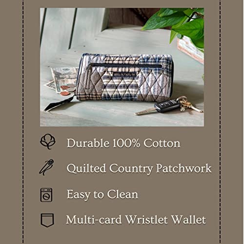 Bella Taylor | Wrist Strap Wallet | Multi Card Quilt Wristlet Wallet | Clutch Wallet | Quilted Cotton Country Patchwork | Ashmont