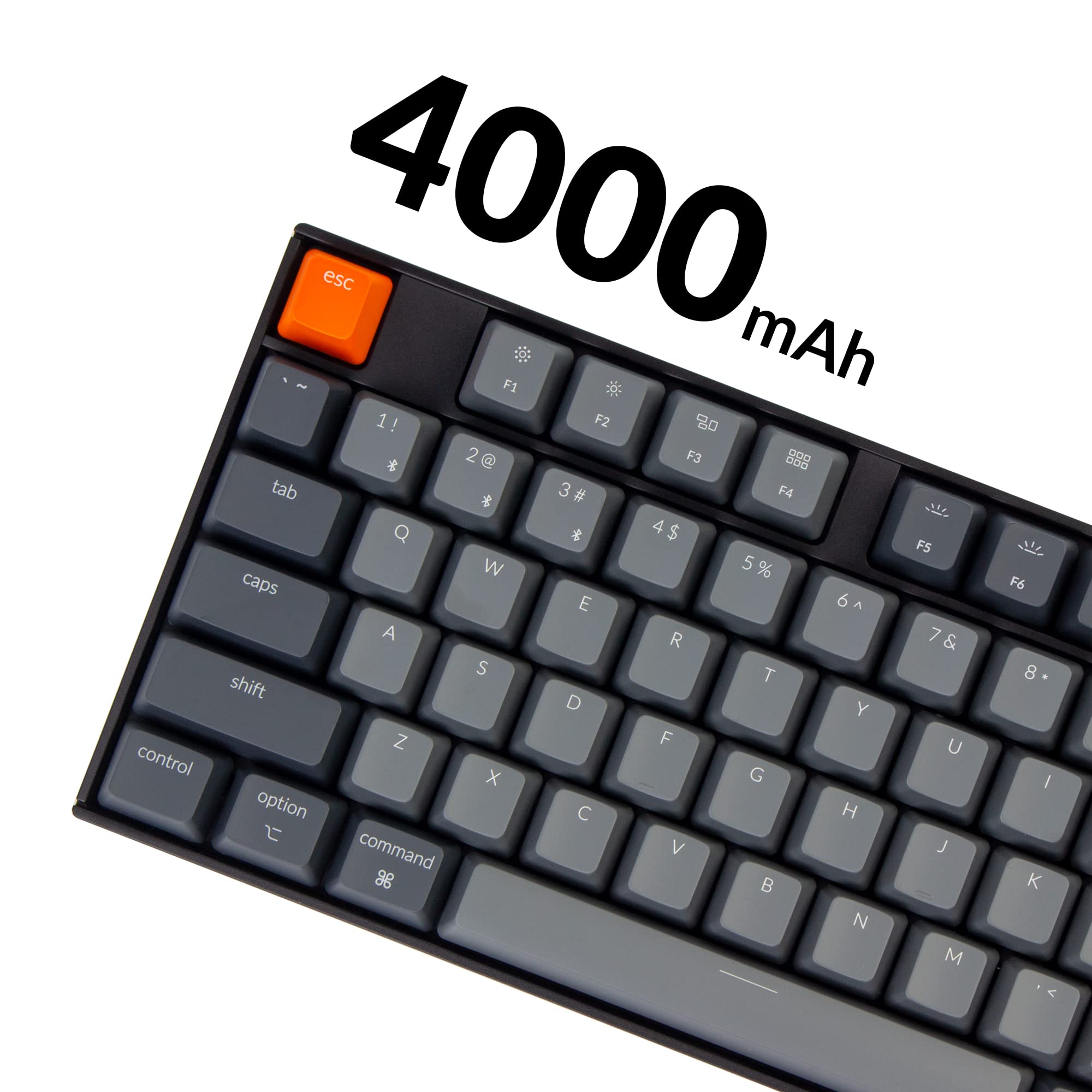 Keychron K10 Full Size 104 Keys Bluetooth Wireless Mechanical Gaming Keyboard for Mac Windows with Gateron G Pro Red Switch, Multitasking/White LED Backlight/USB C Wired Computer Keyboard