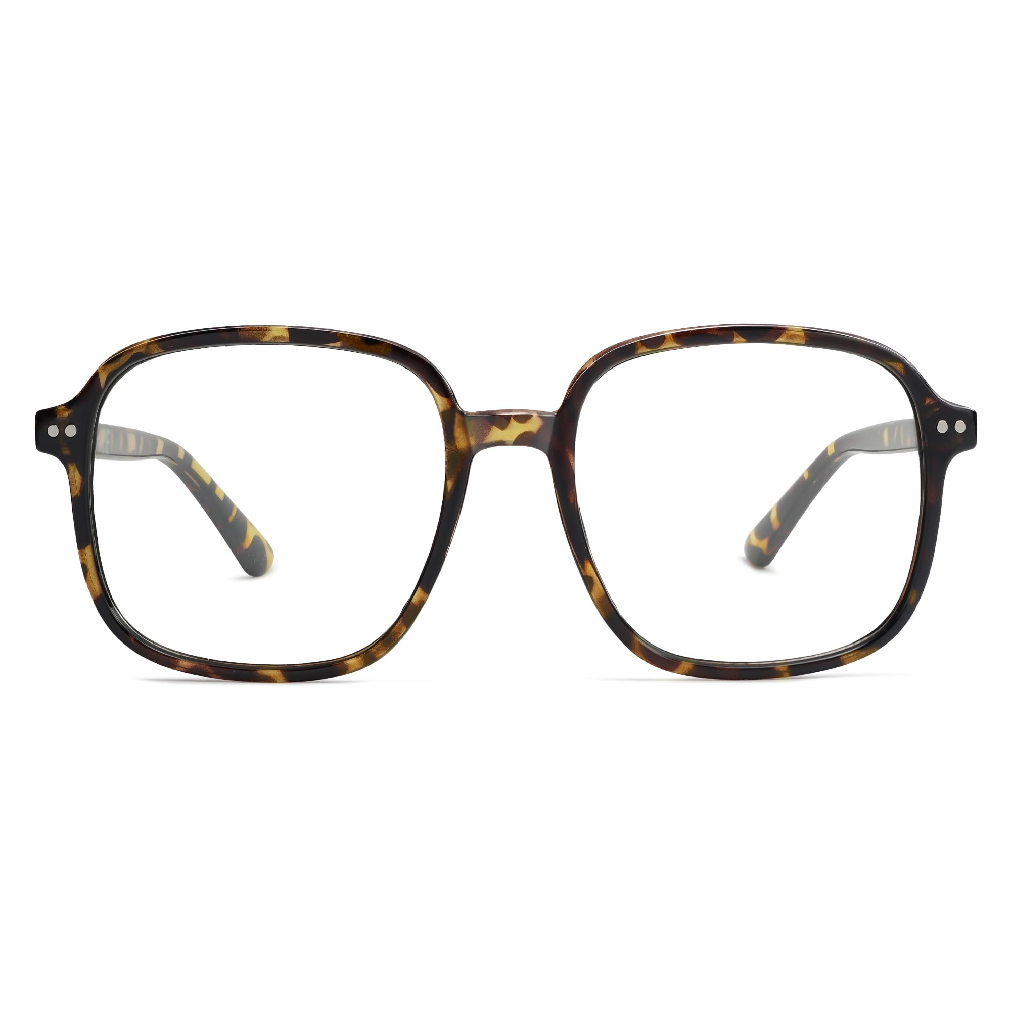 SOJOS Square Blue Light Blocking Glasses Oversized for Women TR90 Frame Filter SJ5081 with Tortoise Frame/Anti-Blue Light Lens