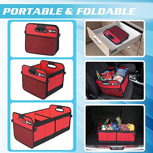 Sposuit Trunk Organizer for Car - Collapsible Trunk Storage with 11 Pockets & Reinforced Handles, SUV Trunk Organizers for Grocery Cargo