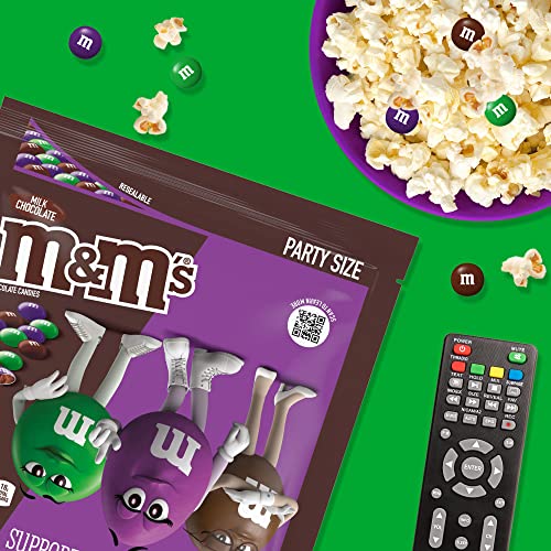 M&M's Limited Edition Milk Chocolate Candy featuring Purple Candy, Party Size 38 oz Bulk Resealable Bag Pack of 2