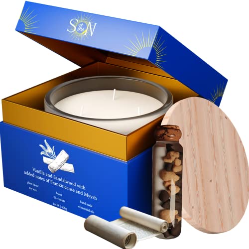 Prayer Meditation Candle W/Message Hidden Inside - Audio Guided Prayer Included - Perfect for Home Decor - All Natural Luxury Large Long Lasting Toxic Free Scented Candle