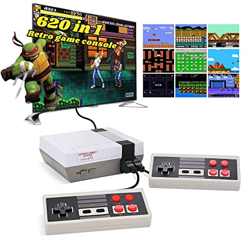 Retro Classic Game Console,Classic Video Games System Built-in 620 Games and 2 Classic Edition Controllers,Av Output Plug and Play,Retro Toys