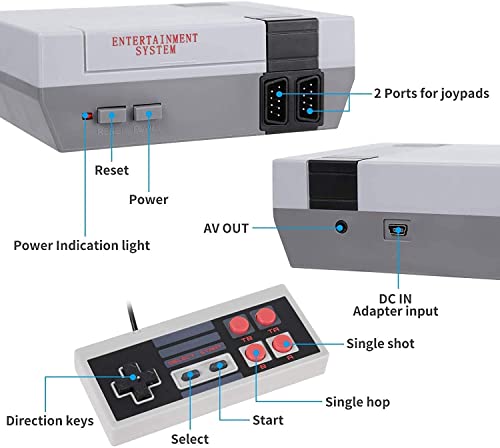 Retro Classic Game Console,Classic Video Games System Built-in 620 Games and 2 Classic Edition Controllers,Av Output Plug and Play,Retro Toys