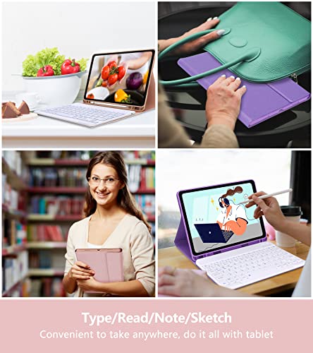 Keyboard Case for iPad 10th Generation 10.9 inch (2022) - Smart Keyboard for iPad 10th Generation, Removable Bluetooth Keyboard - Auto Sleep/Wake Up Folio Cover, Cute Case, Pink