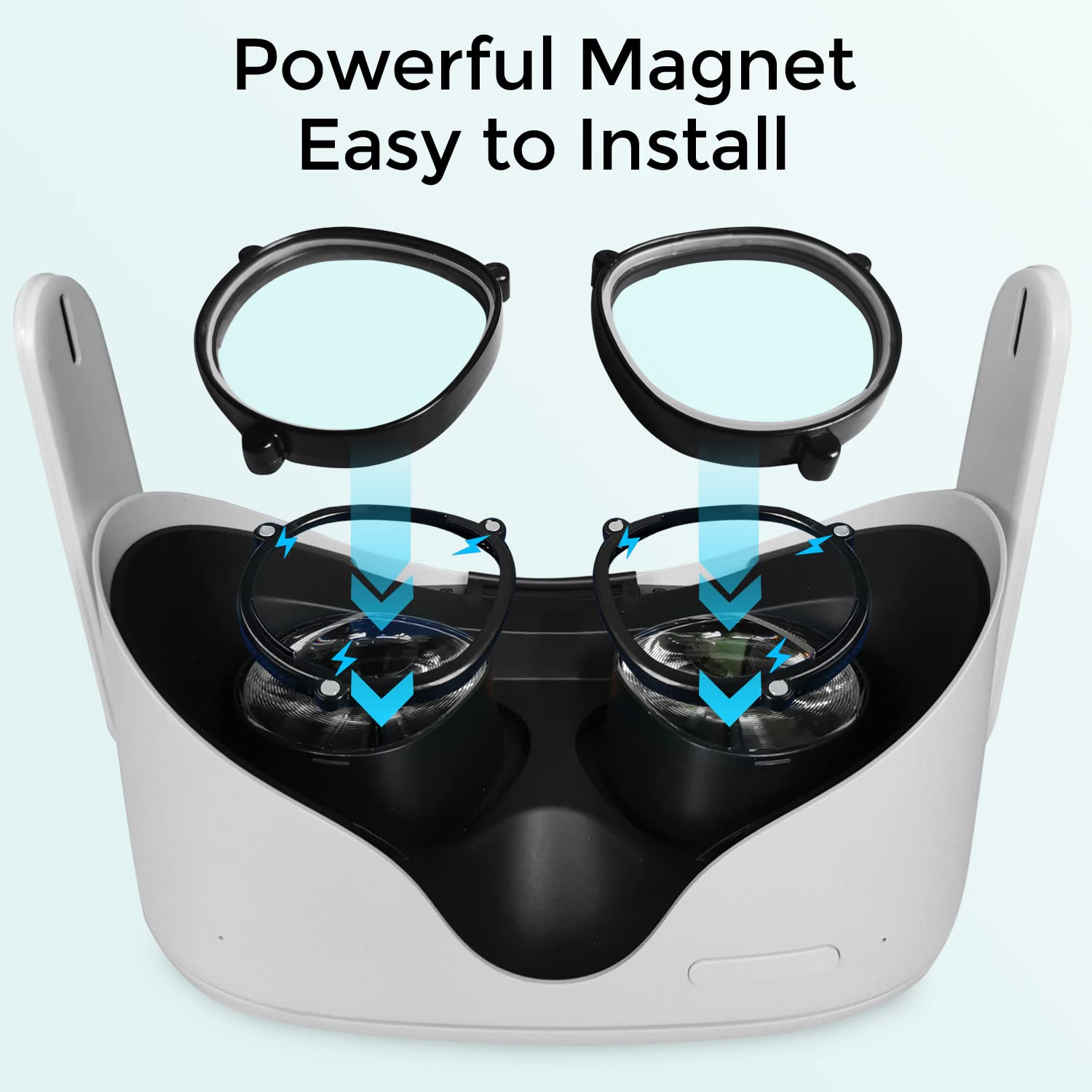 Lens Insert Compatible with Oculus Quest 2 - Sonicgrace VR Oculus Quest 2 Myopia Lens Glass with Blue Light Filter, Alloy Magnetic Frame and Lens Combination, Easy to Install (SPH:-4.50, Left)