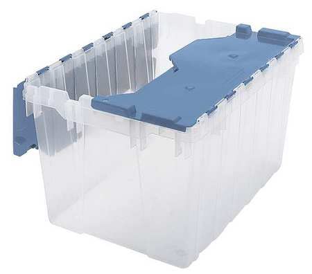 MDMprint 1.6 cu ft. 12-1/2"L x 15-1/4"W x 21-1/2"H Clear Attached Lid Container