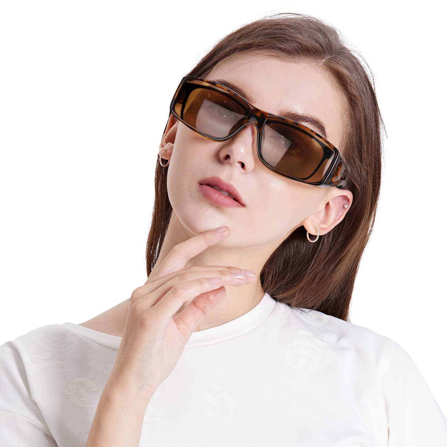 LVIOE Over Glasses Sunglasses Wrap Around Polarized Sunglasses for Men Women Fit Over Prescription Glasses with UV Protection