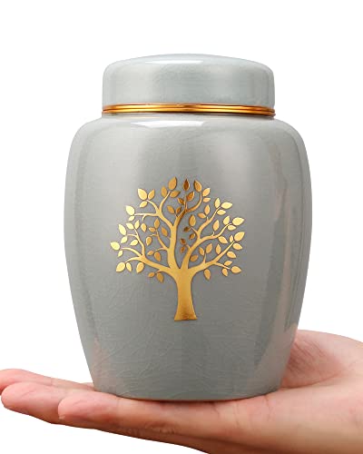 Medium Urns for Human Ashes,Beautiful Ceramic Tree of Life Cremation Urn,Keepsake Urns for Human Ashes,for Sharing Adult or Baby Urns for Ashes,Pet Urn.