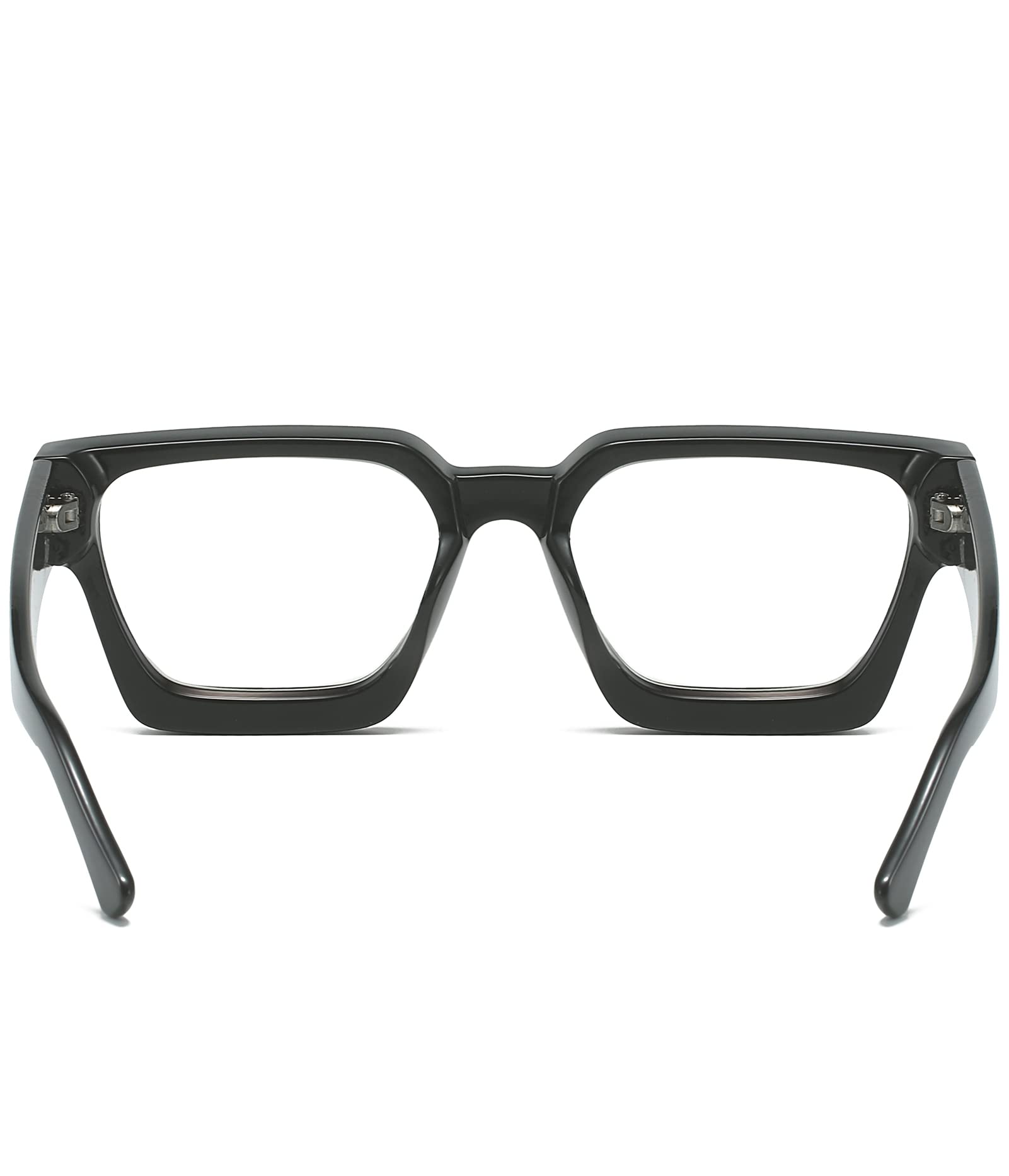 EYLRIM Thick Square Frame Blue Light Glasses for Women Men Non Prescription Computer Eyeglasses(01 Black)