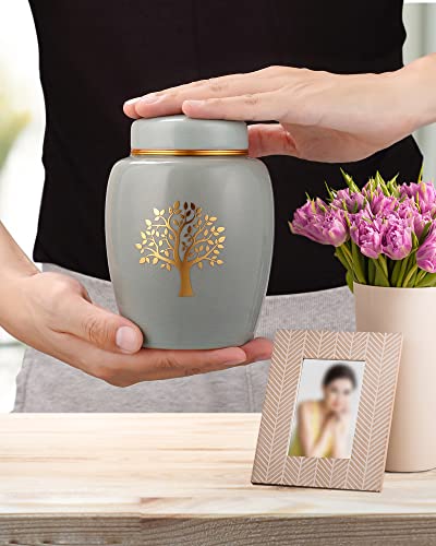 Medium Urns for Human Ashes,Beautiful Ceramic Tree of Life Cremation Urn,Keepsake Urns for Human Ashes,for Sharing Adult or Baby Urns for Ashes,Pet Urn.