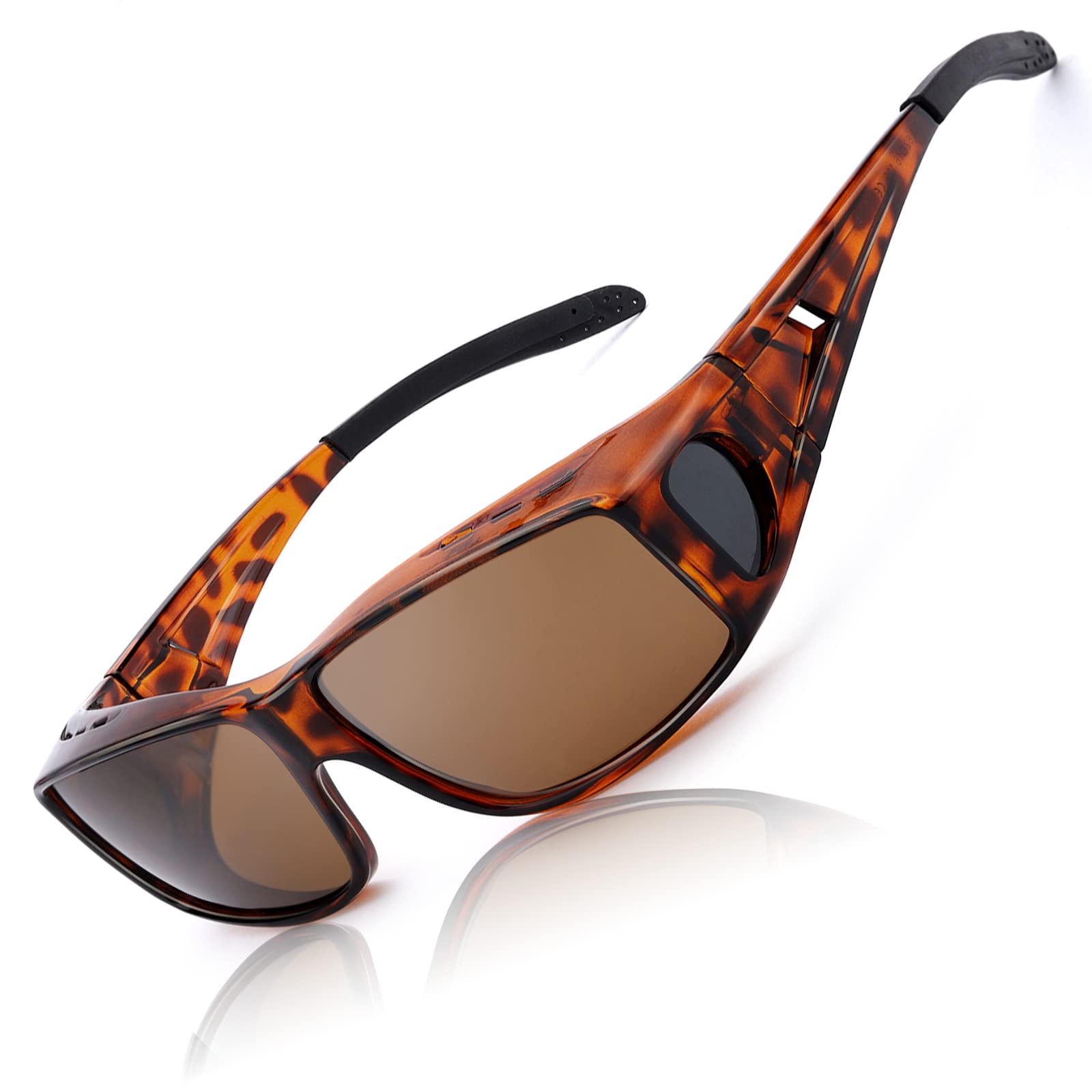 LVIOE Over Glasses Sunglasses Wrap Around Polarized Sunglasses for Men Women Fit Over Prescription Glasses with UV Protection