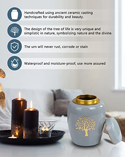 Medium Urns for Human Ashes,Beautiful Ceramic Tree of Life Cremation Urn,Keepsake Urns for Human Ashes,for Sharing Adult or Baby Urns for Ashes,Pet Urn.