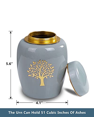 Medium Urns for Human Ashes,Beautiful Ceramic Tree of Life Cremation Urn,Keepsake Urns for Human Ashes,for Sharing Adult or Baby Urns for Ashes,Pet Urn.