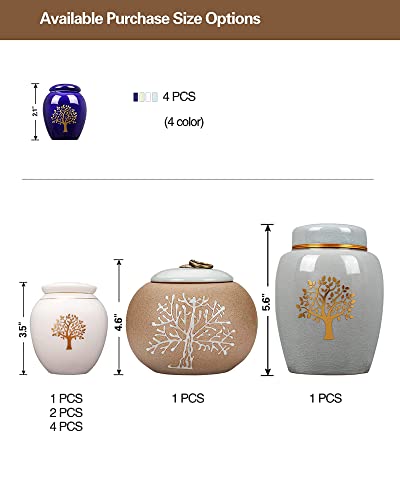 Medium Urns for Human Ashes,Beautiful Ceramic Tree of Life Cremation Urn,Keepsake Urns for Human Ashes,for Sharing Adult or Baby Urns for Ashes,Pet Urn.