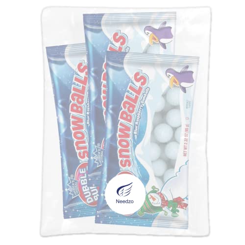 Christmas Candy Coated Snowballs, Bulk Holiday Treats for Gift Baskets, Stocking Stuffers for Adults and Kids (Dubble Bubble)