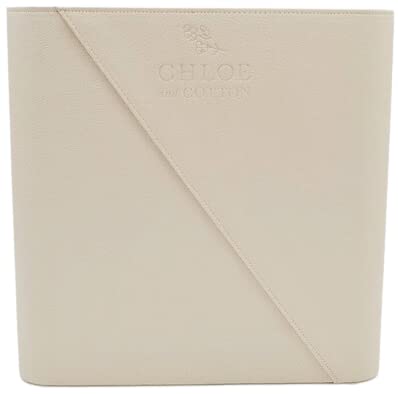 Chloe and Cotton Vegan Leather Storage Bin | Living Room Storage Container | Sturdy Basket with Handles | Decorative Bin for Shelves, Bookcases & Cubbies | Beige