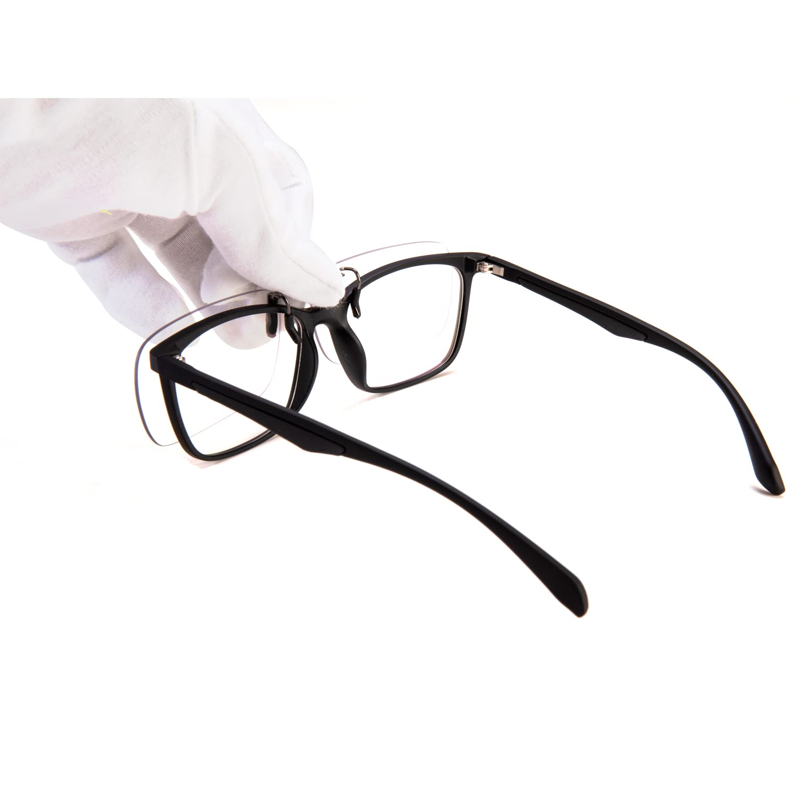 FONHCOO Blue Light Blocking Glasses 2 Pack Clip on for Women & Men - Clips On Your Prescription or Reading Glasses Lightweight Rimless Frameless Anti-Glare, Anti-Fatigue
