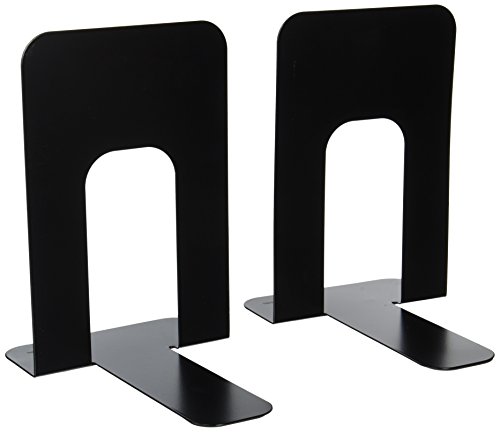 School Smart 32379 Jumbo Non Skid Book Ends - 6 inch x 9 inch - Set of 2 - Black