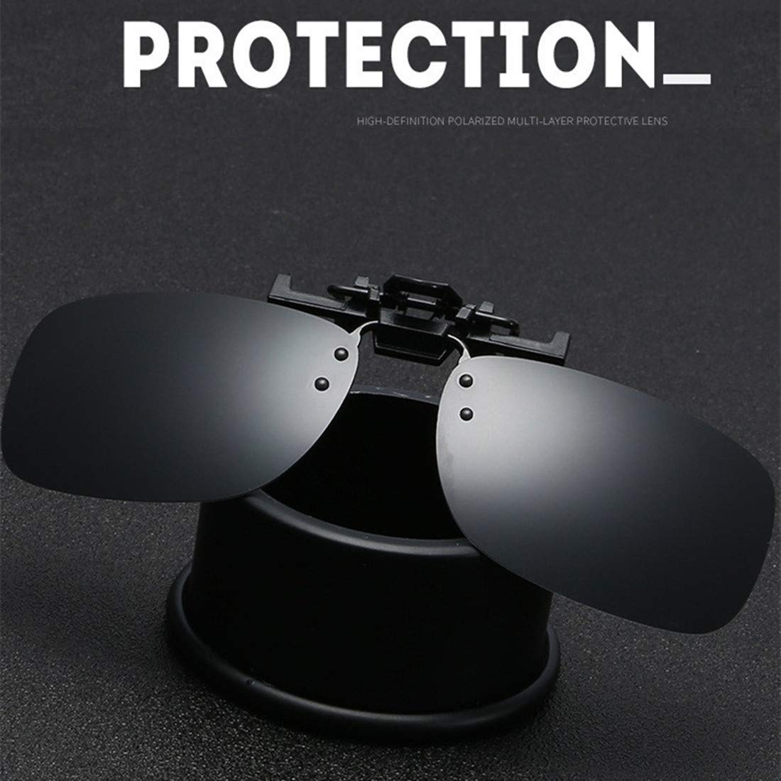 RuiJinGen Clip on Flip up Polarized Lens For Prescription Glasses, 100% UV Protection Sunglasses N44 (6 PCS Multicolor A)