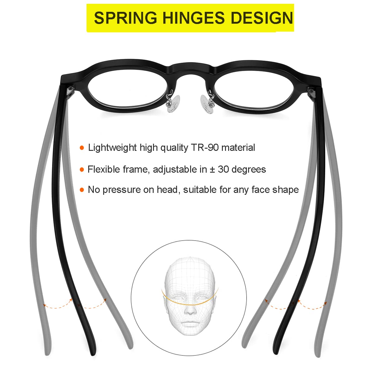 JOVAKIT Trendy Round Blue Light Blocking Glasses for Women Men Retro Vintage Circle Style Non-prescription Computer Glasses (Black)