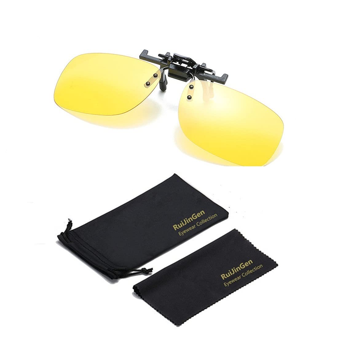 RuiJinGen Clip on Flip up Polarized Lens For Prescription Glasses, 100% UV Protection Sunglasses N44 (6 PCS Multicolor A)