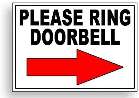 eedee Please Ring Doorbell Arrow Right Funny Novelty Metal Tin Sign Retro Wall Decor for Home Gate Garden Bars Restaurants Cafes Office Store Pubs Club Vintage Sign Gift 6" x 8"