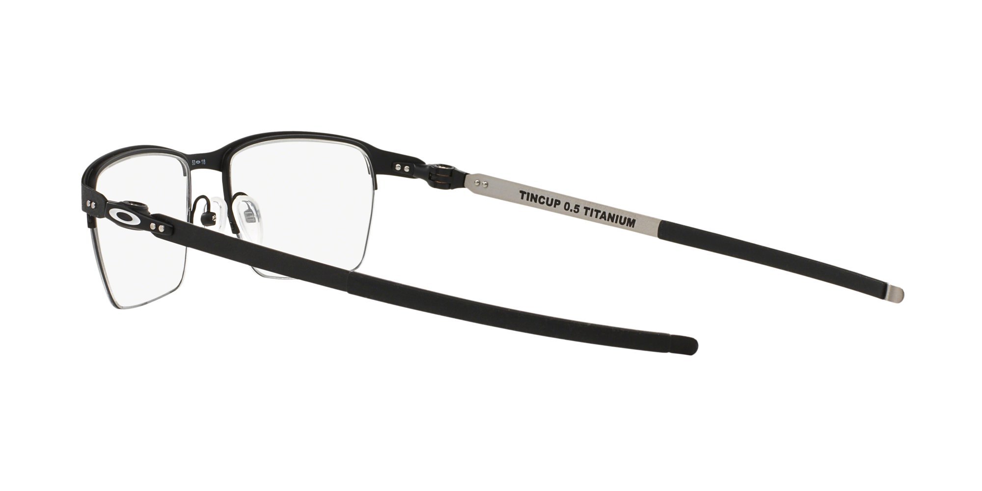 Oakley Men's Ox5099 Tincup 0.5 Ti Square Prescription Eyeglass Frames, Powder Coal/Demo Lens, 53 mm