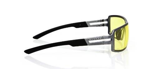 Gunnar Optiks RPG-05401 RPG Full Rim Advanced Video Gaming Glasses with Quad-Core Hinge Design and Amber Lens Tint, Gunmetal Frame Finish